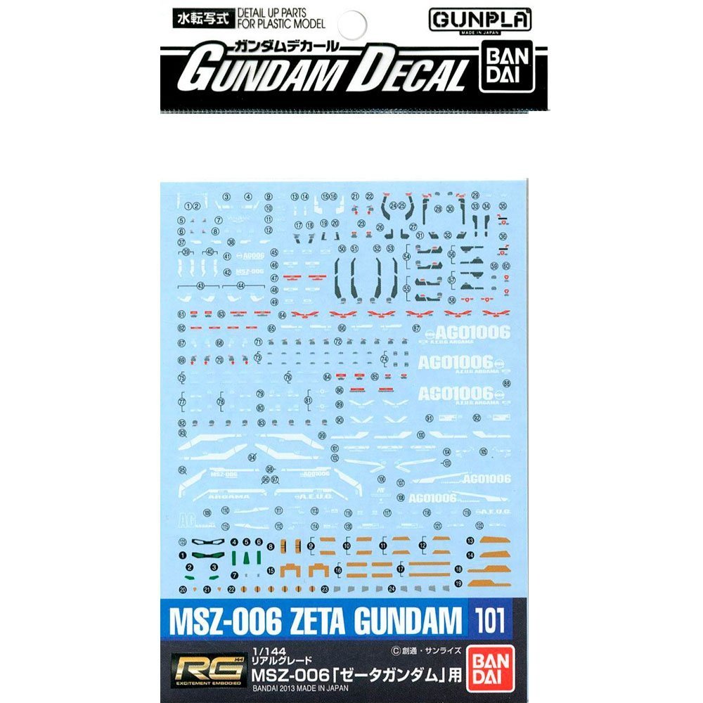 BANDAI GD101 GUNDAM DECAL RG ZETA GUNDAM – IRION Juguetería